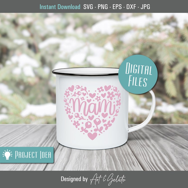 Mam Floral Heart SVG Mam SVG Mom Svg Happy Mother's Day - Etsy