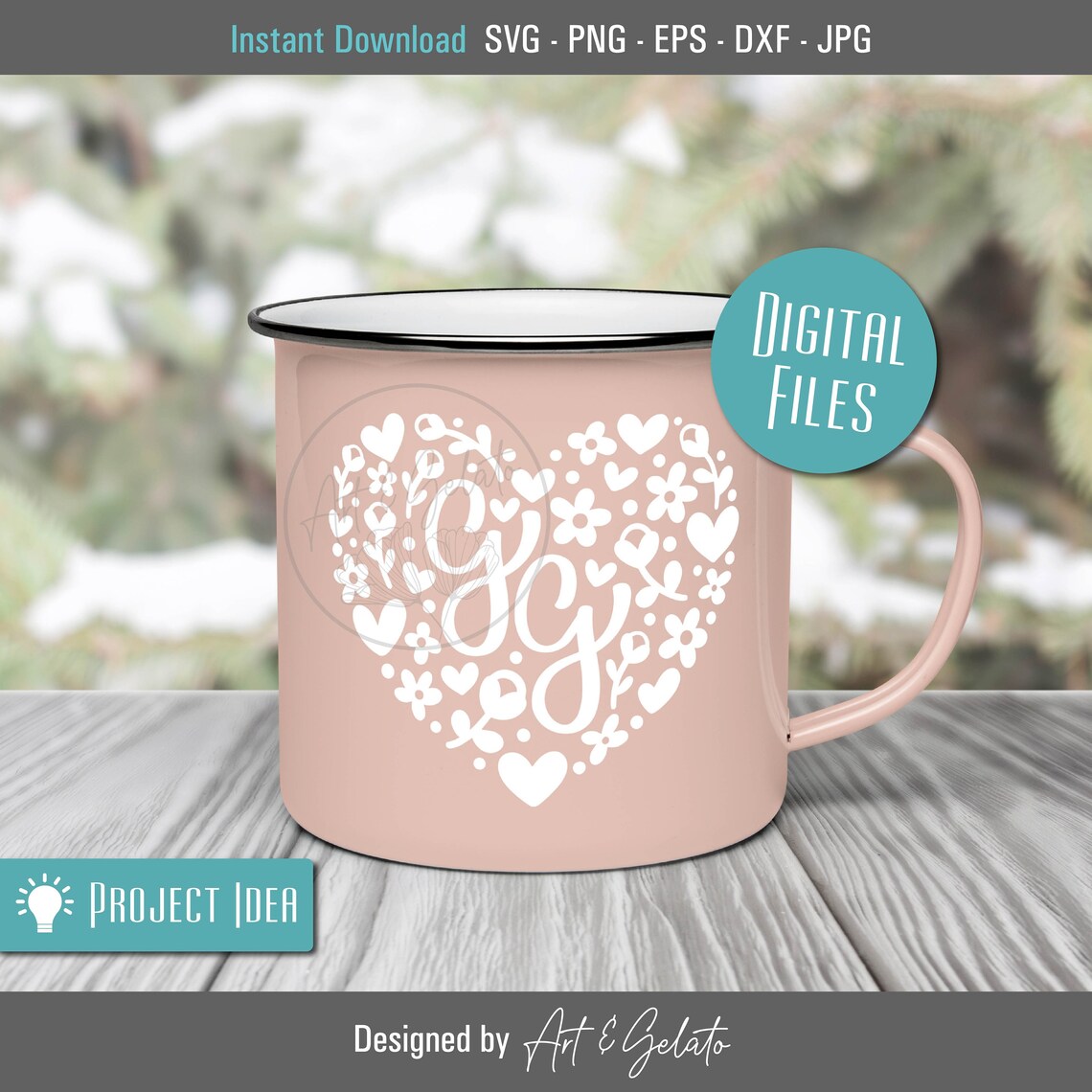 GG Floral Heart SVG GG Svg Great Grandma Svg Happy - Etsy