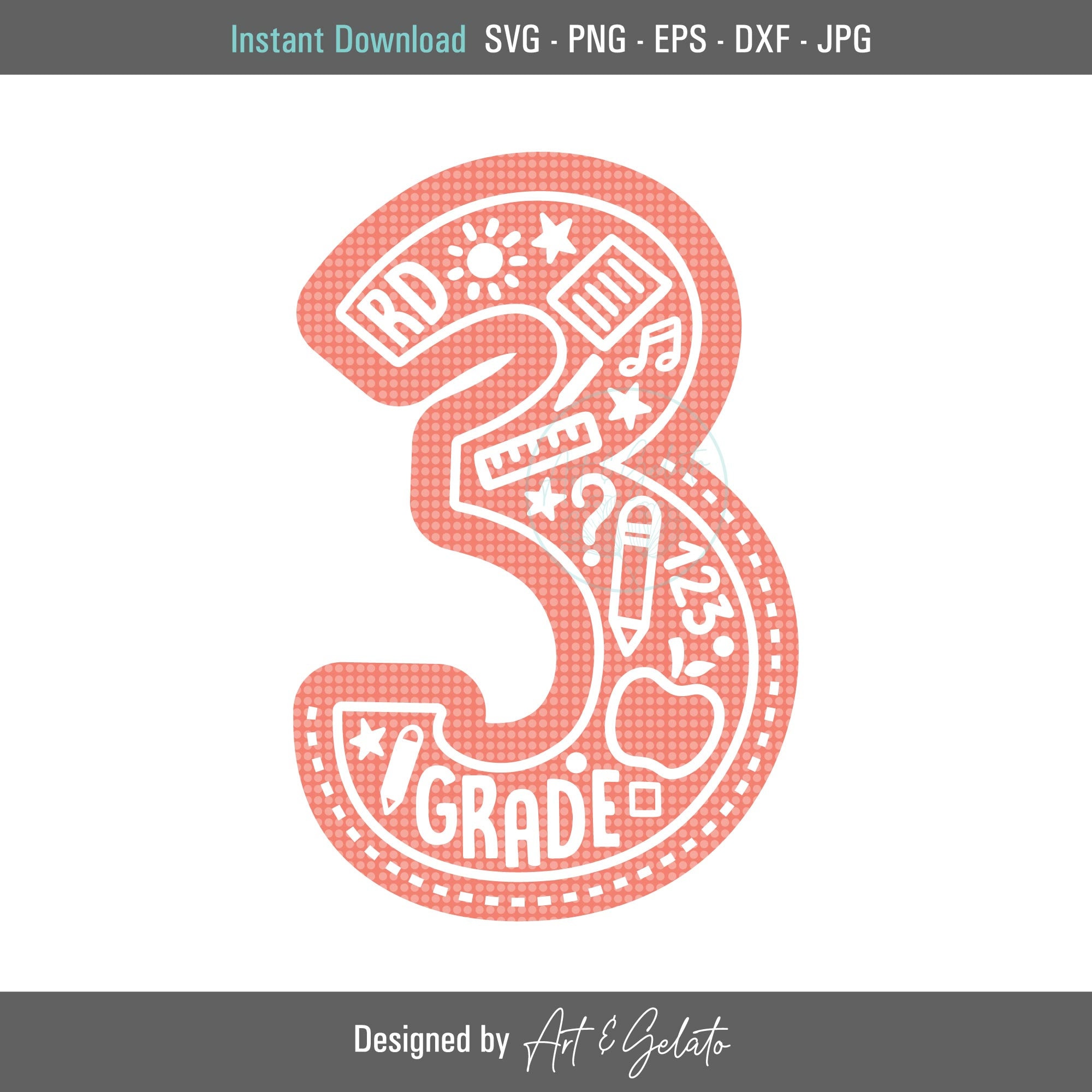 3rd Grade SVG Third Grade Svg First Day of School Svg | Etsy