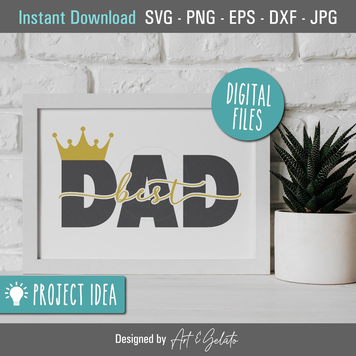 Best Dad Crown SVG, Happy Father's Day SVG, Fathers Day Svg, Dad Svg ...