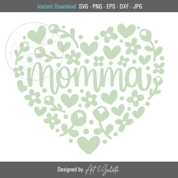 Momma Floral Heart Svg Momma SVG Happy Mother's Day Svg | Etsy