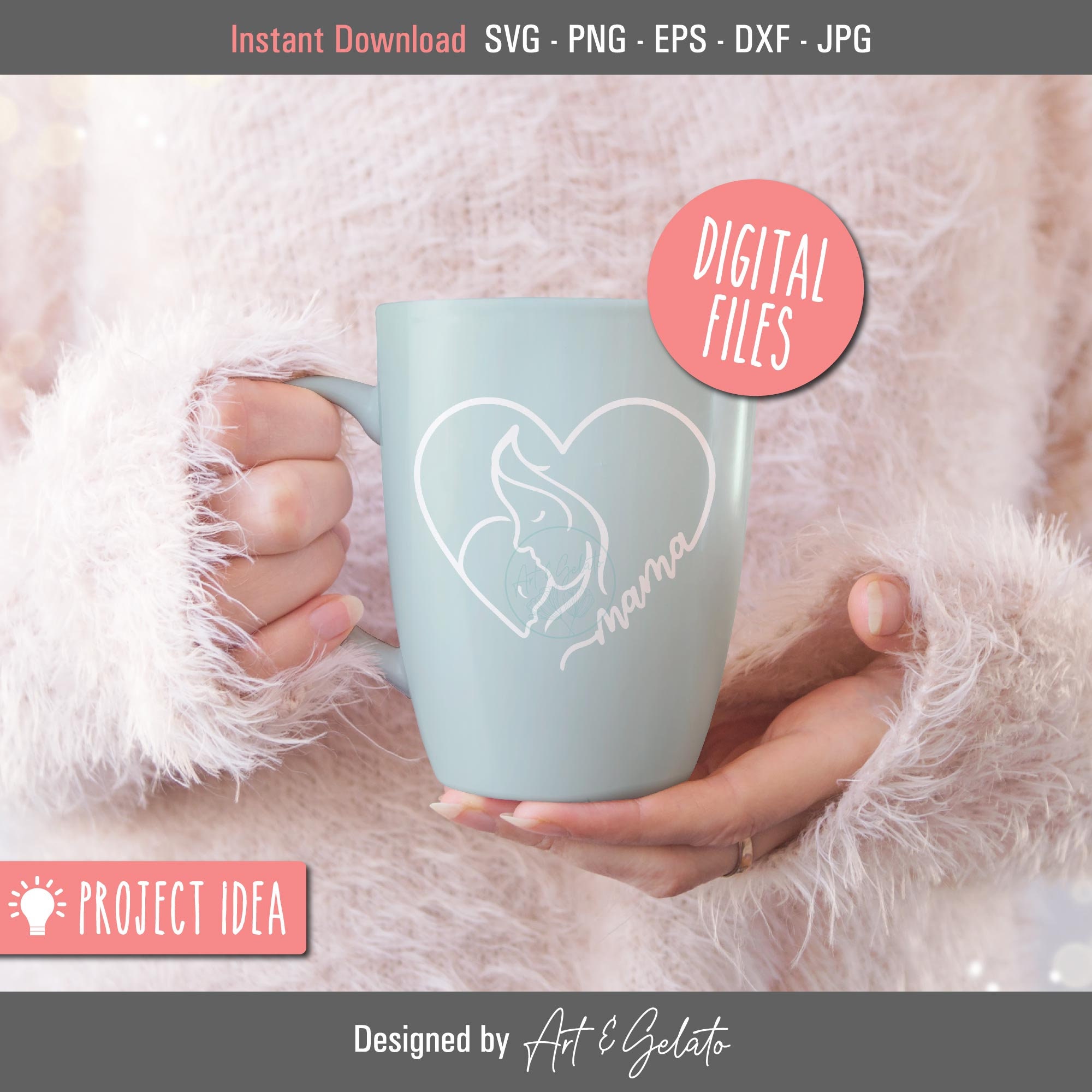 Mama and Baby Heart SVG Mama Heart SVG Happy Mother's | Etsy