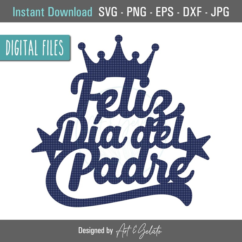 Feliz Día Del Padre Cake Crown Topper SVG Spanish Happy - Etsy