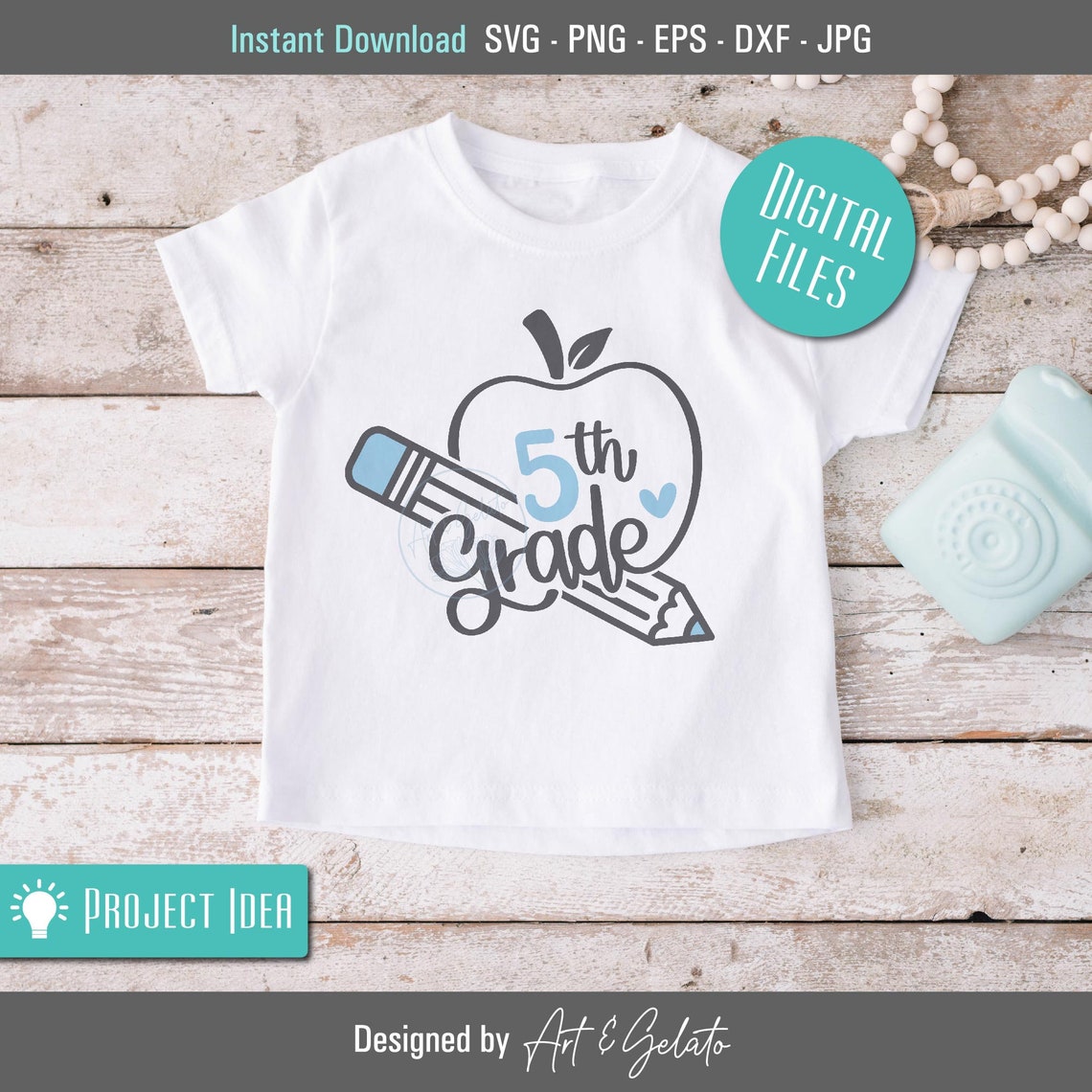 5th Grade Apple SVG Fifth Grade Svg First Day of School Svg - Etsy