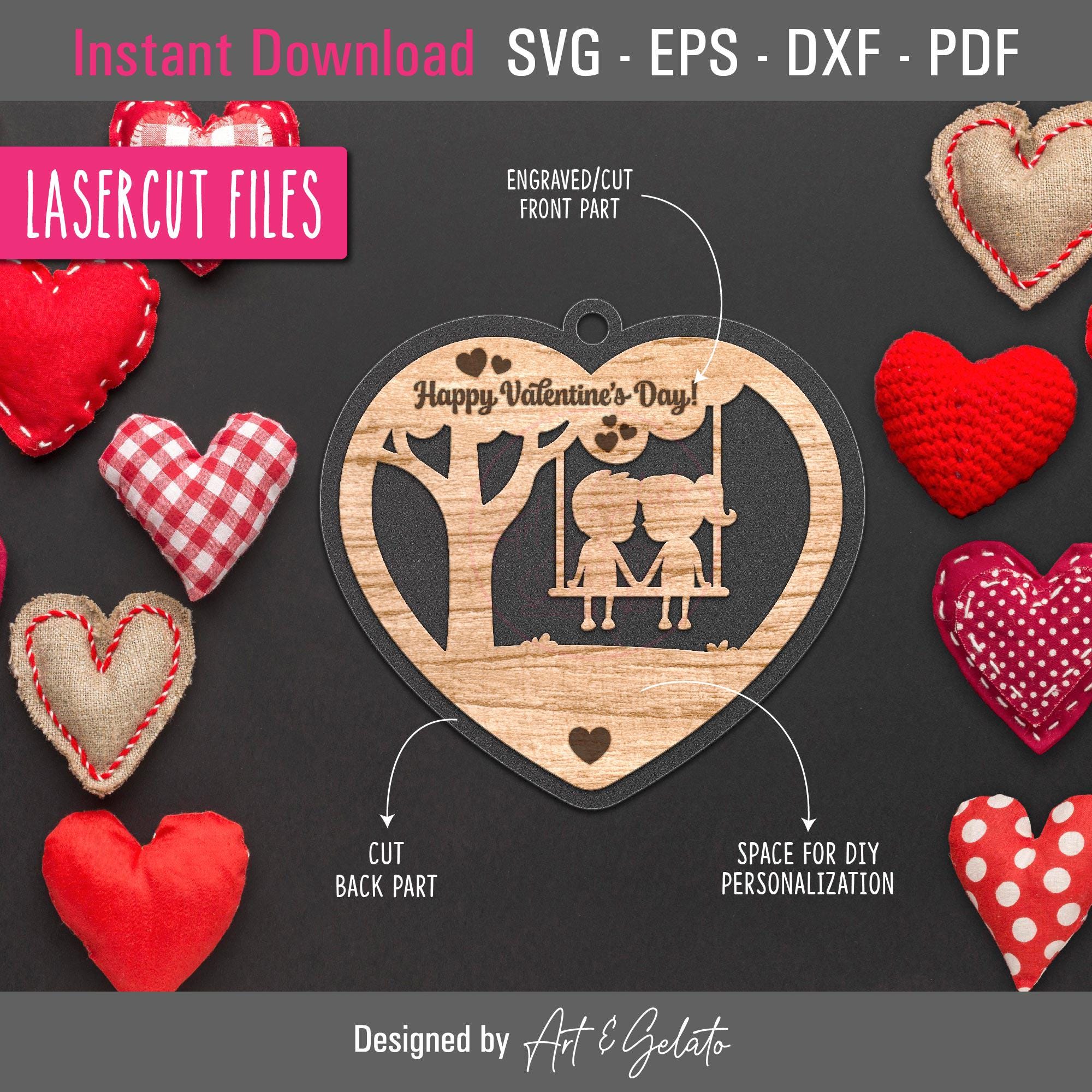 Happy Valentine's Day Couples Tag SVG, Valentine's Gift Tag SVG, Laser ...