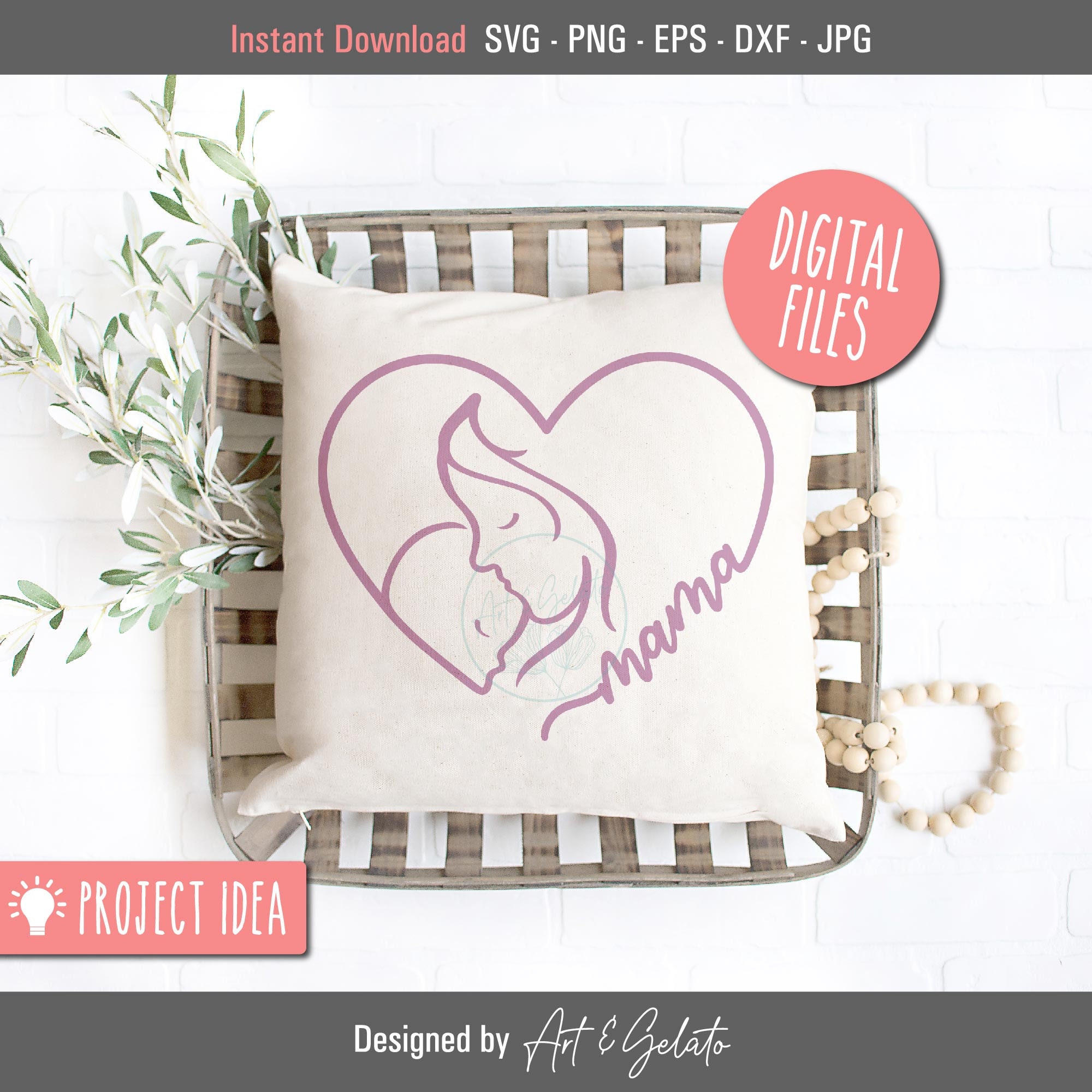 Mama and Baby Heart SVG Mama Heart SVG Happy Mother's | Etsy