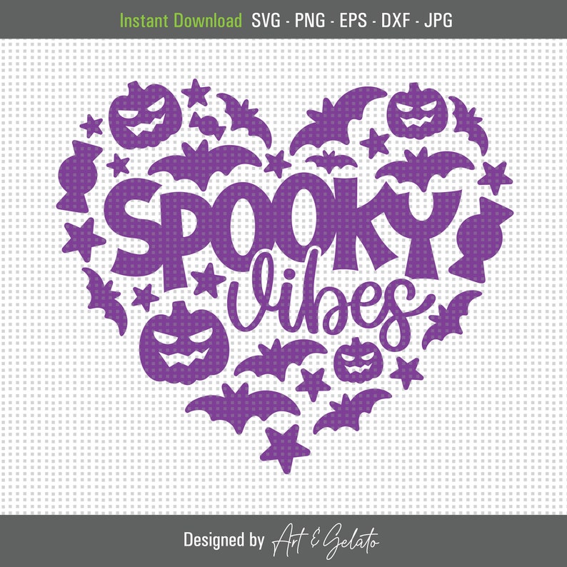 Spooky Vibes Heart SVG Spooky Vibes Svg Halloween Svg Happy - Etsy