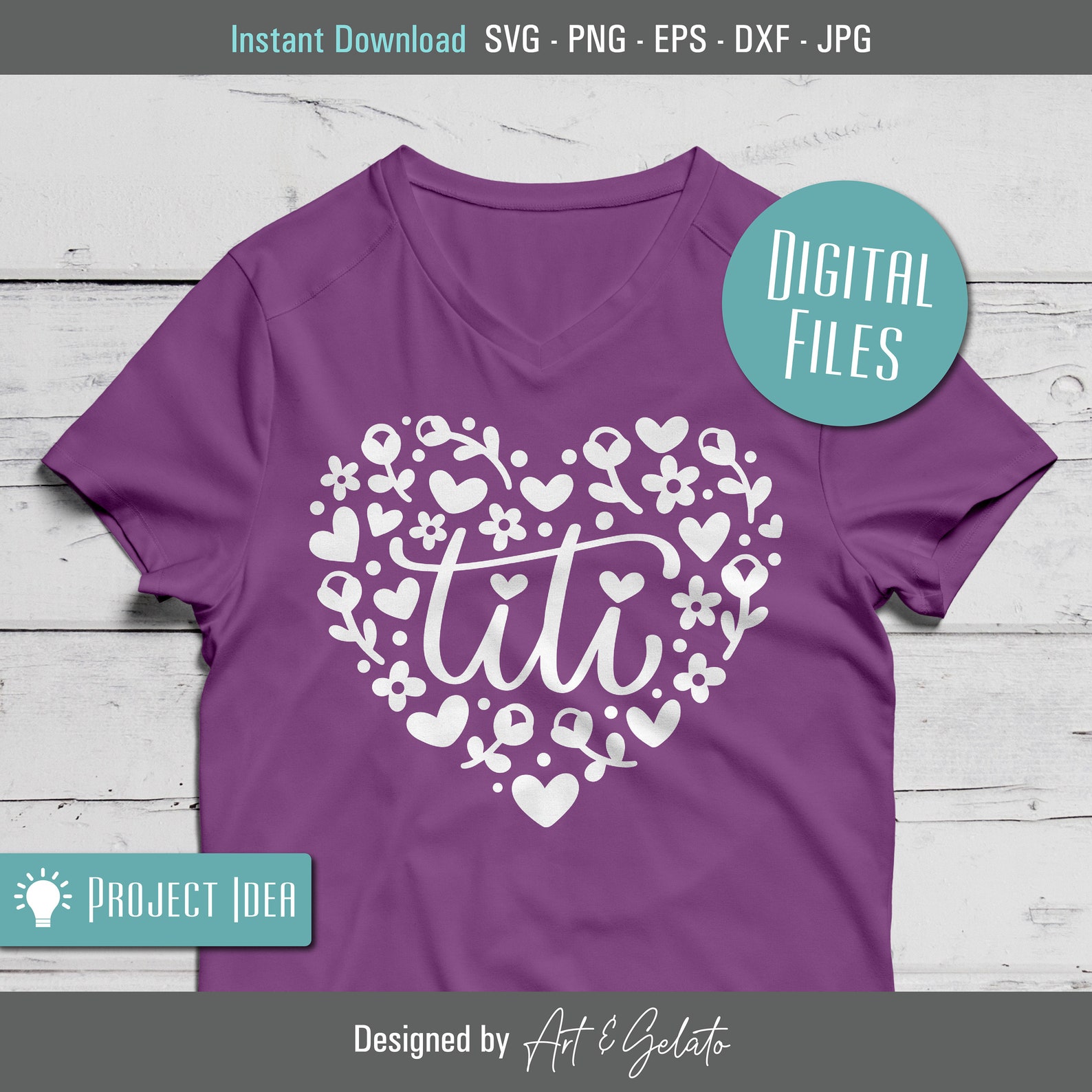Titi Floral Heart SVG, Titi Svg, Floral Heart Svg, Happy Mother's Day ...