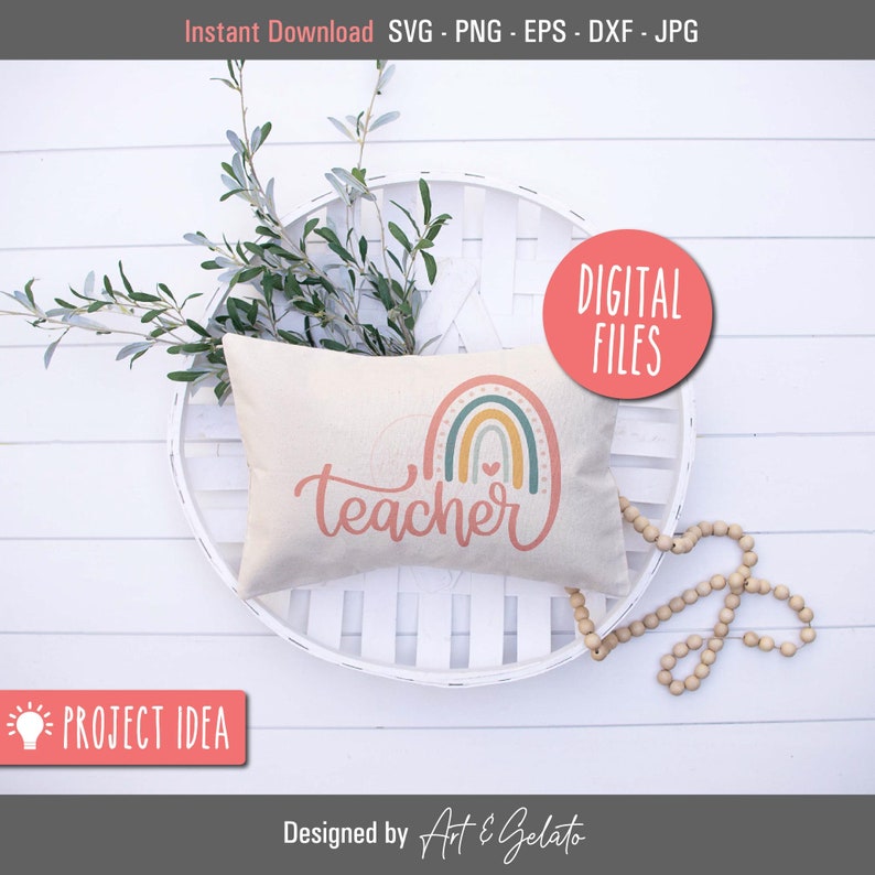 Teacher Boho Rainbow SVG Teacher SVG School Teacher SVG | Etsy