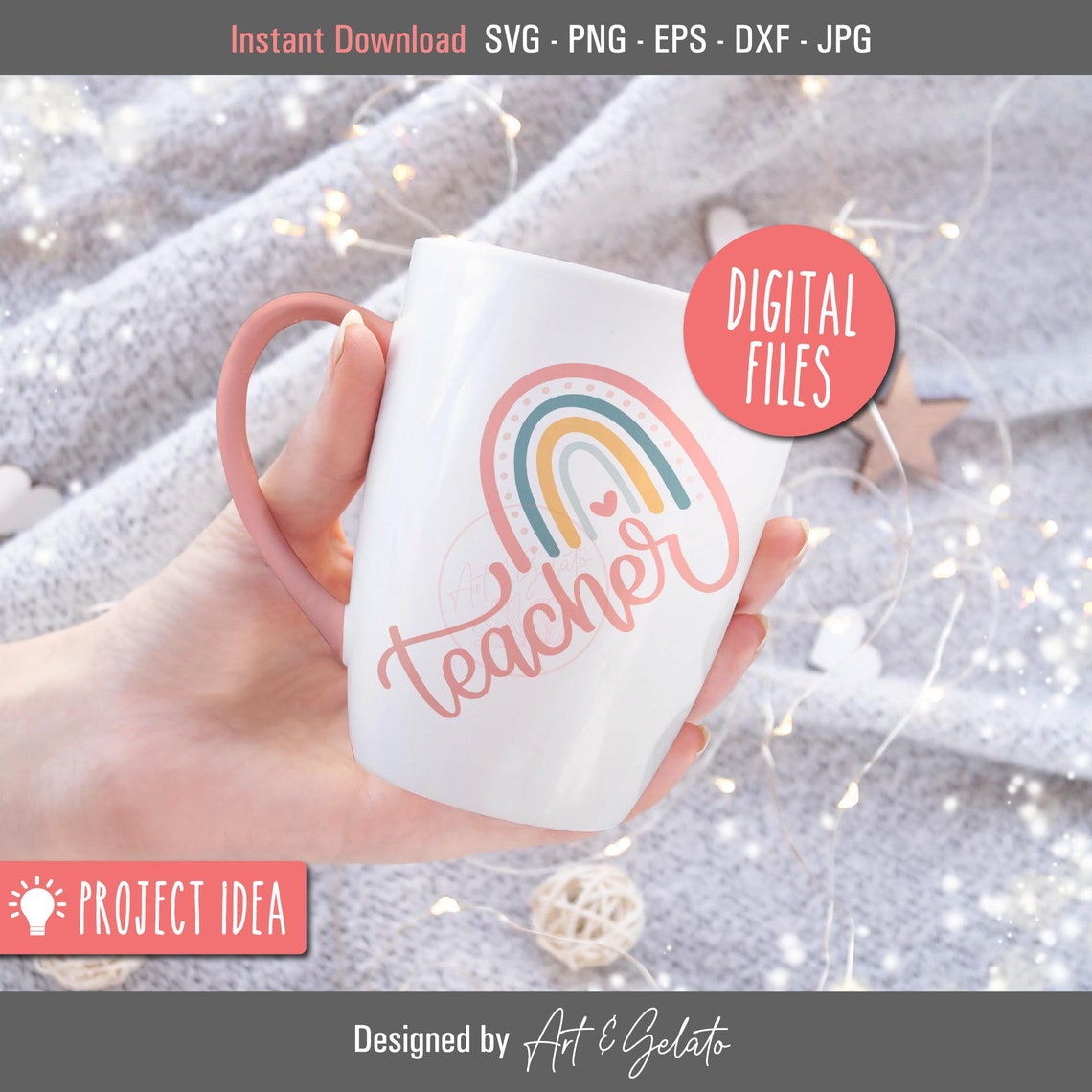 Teacher Boho Rainbow SVG Teacher SVG School Teacher SVG | Etsy