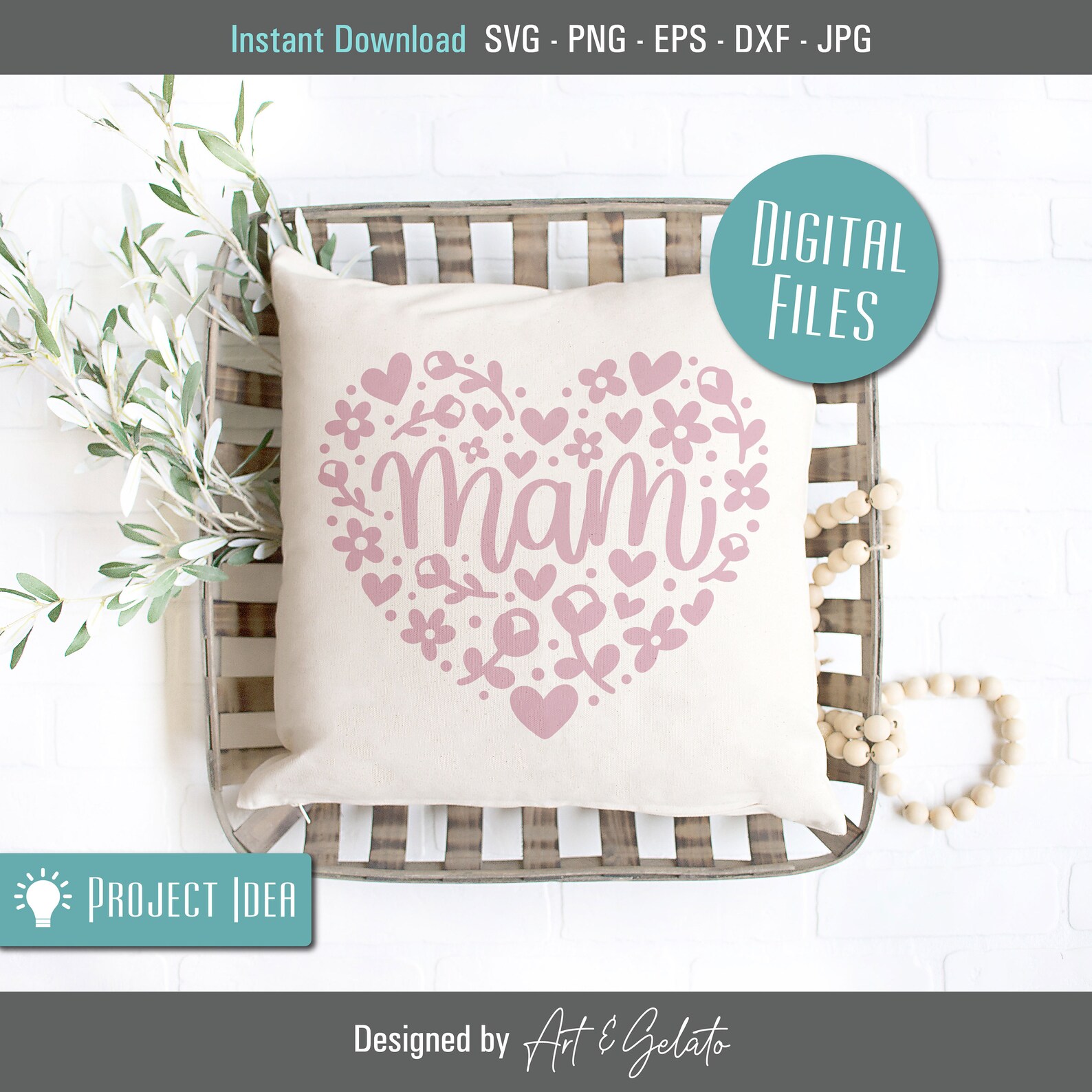 Mam Floral Heart SVG Mam SVG Mom Svg Happy Mother's Day - Etsy