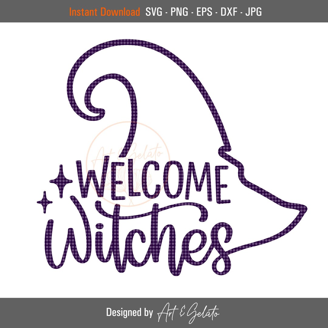 Welcome Witches SVG, Halloween Sign SVG, Halloween Door Sign Svg, Witch ...