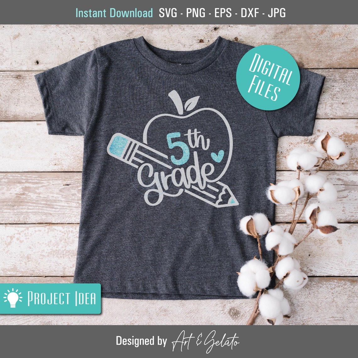 5th Grade Apple SVG Fifth Grade Svg First Day of School Svg - Etsy