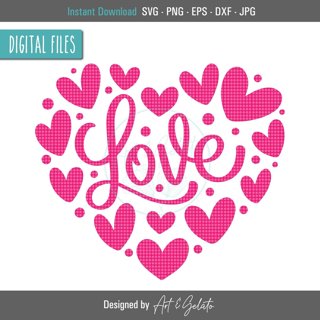 Love Heart SVG, Happy Valentines Day SVG, Valentines Day Svg ...