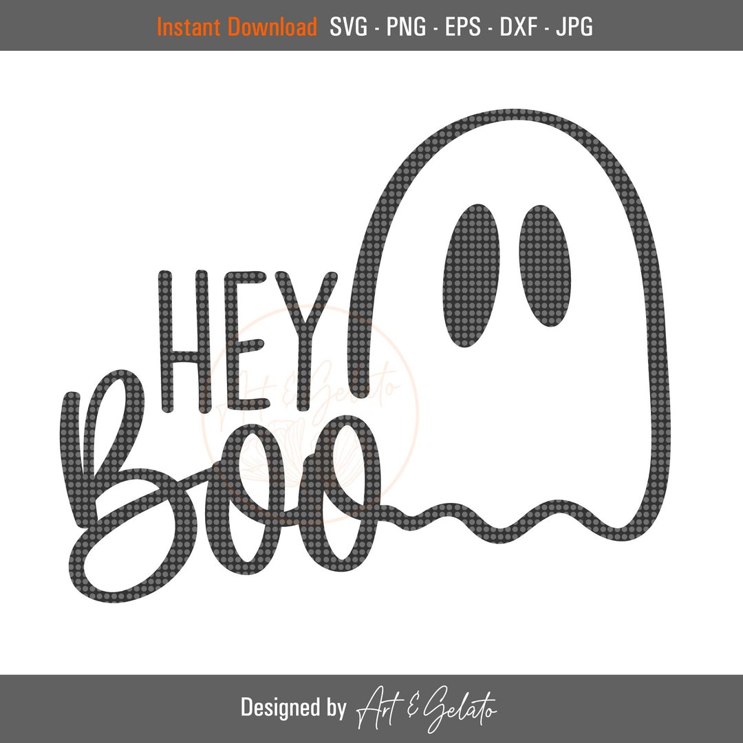 Hey Boo SVG, Halloween SVG, Ghost Shirt SVG, Halloween Door Sign Svg ...