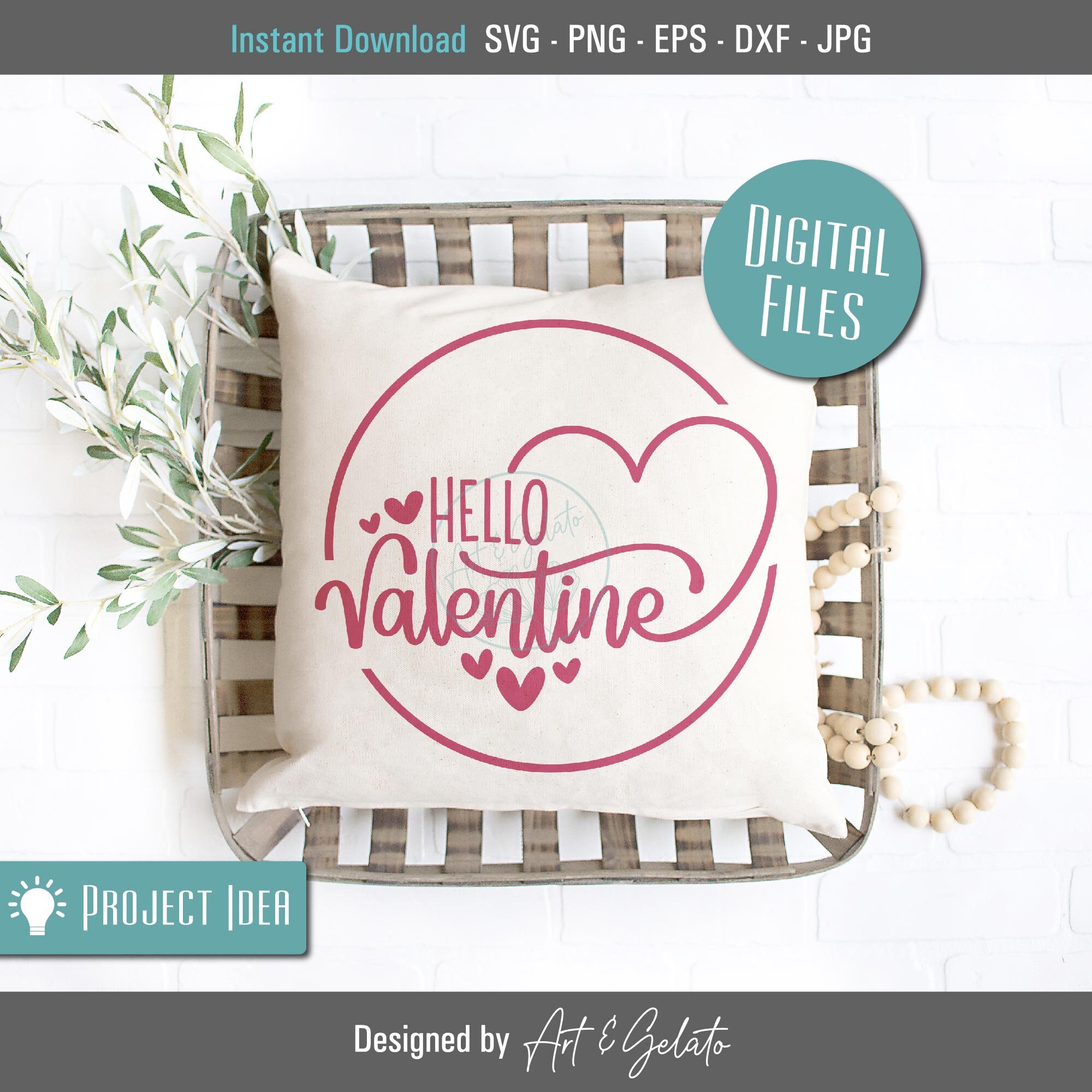 Hello Valentine Circle Sign SVG Hello Valentine Svg Happy - Etsy