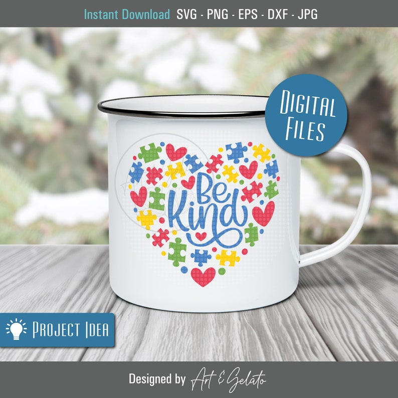 Be Kind Autism Heart SVG Autism SVG Autism Awareness SVG | Etsy