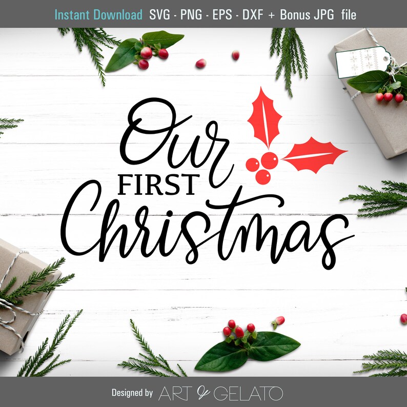 Our First Christmas SVG Instant Download Christmas Svg | Etsy