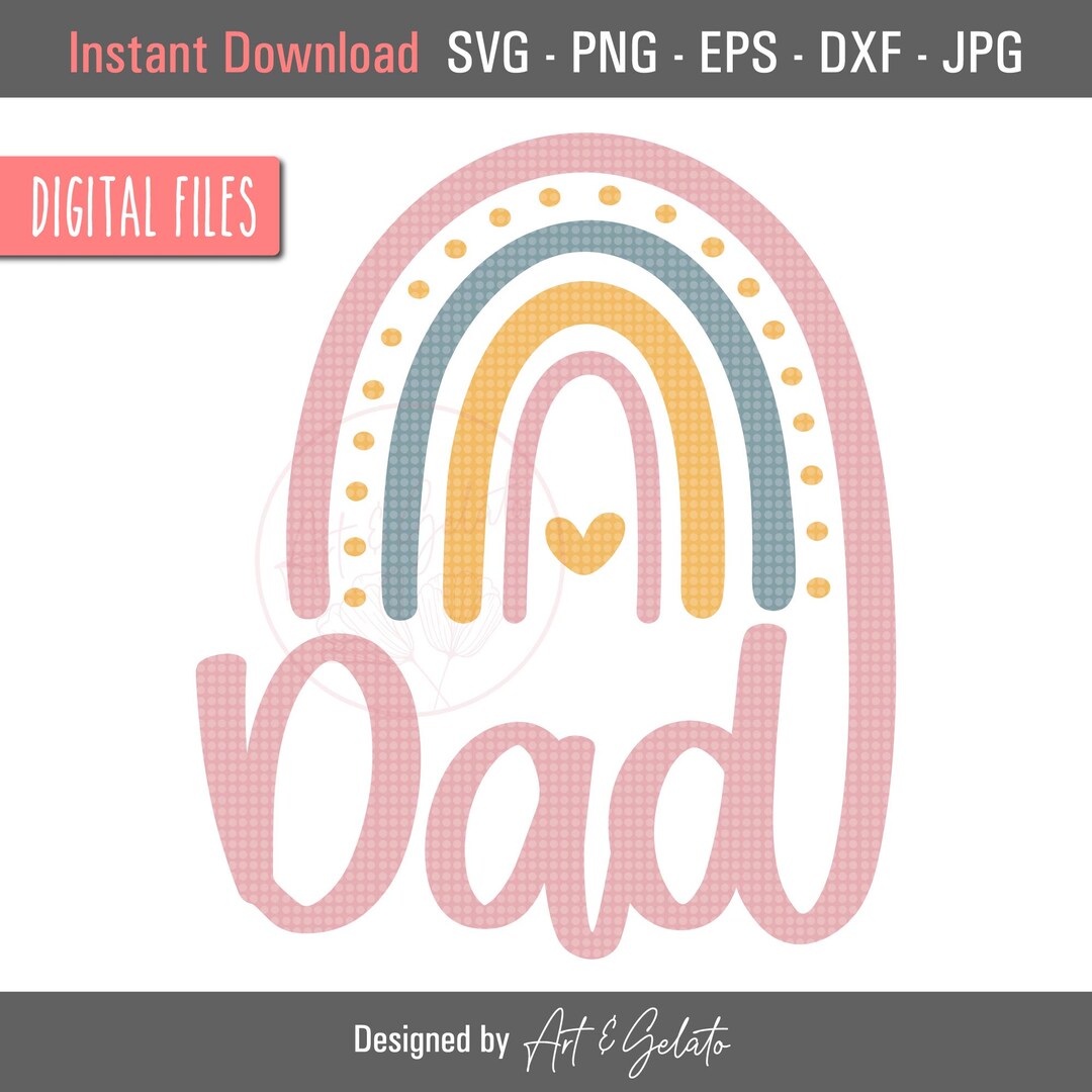 Dad Rainbow Birthday SVG, Baby Girl's Dad SVG, Boho Rainbow Birthday ...