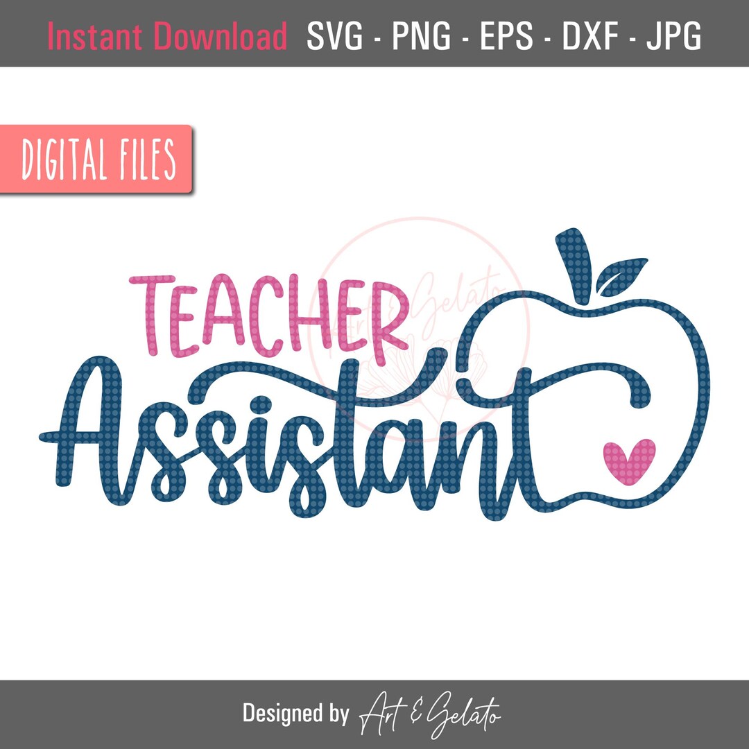 Teacher Assistant Apple SVG, Assistant Outline Svg, TA Svg, Apple Svg ...