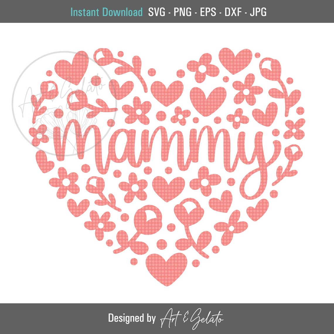 Mammy Floral Heart Svg Mama SVG Happy Mother's Day Svg - Etsy
