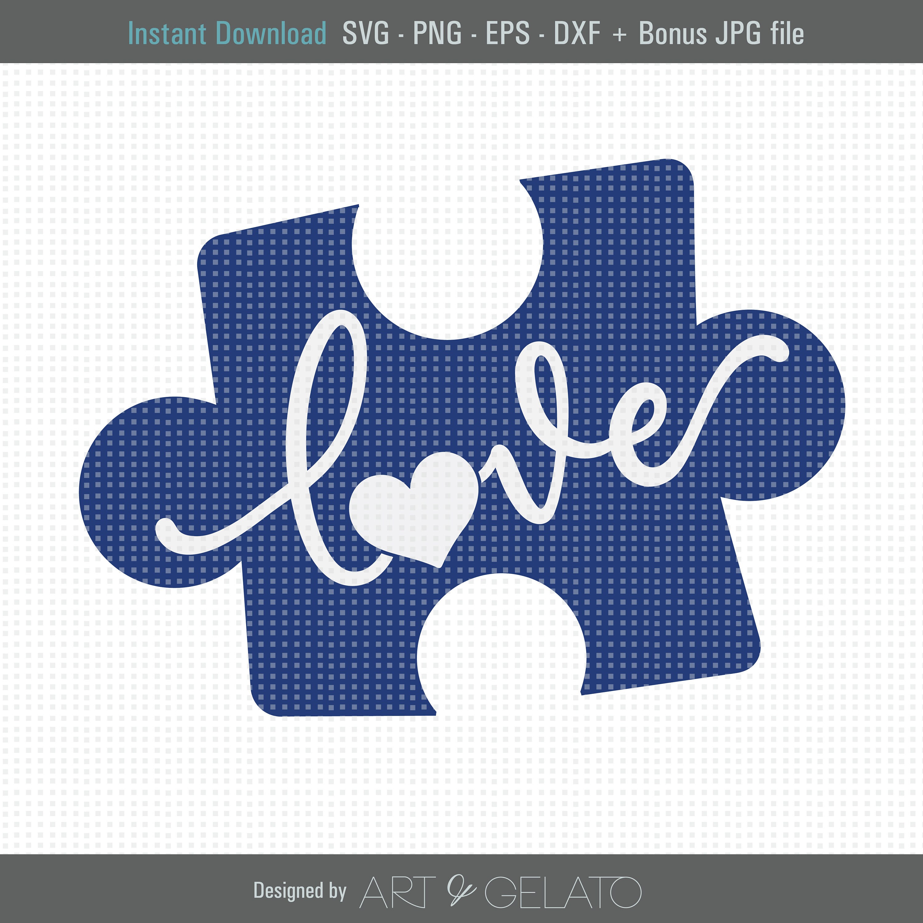 Autism Love Piece SVG Autism Awareness SVG Puzzle Piece SVG | Etsy