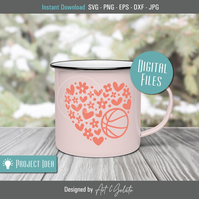 Basketball Floral Heart SVG Basketball Love Svg Basketball | Etsy