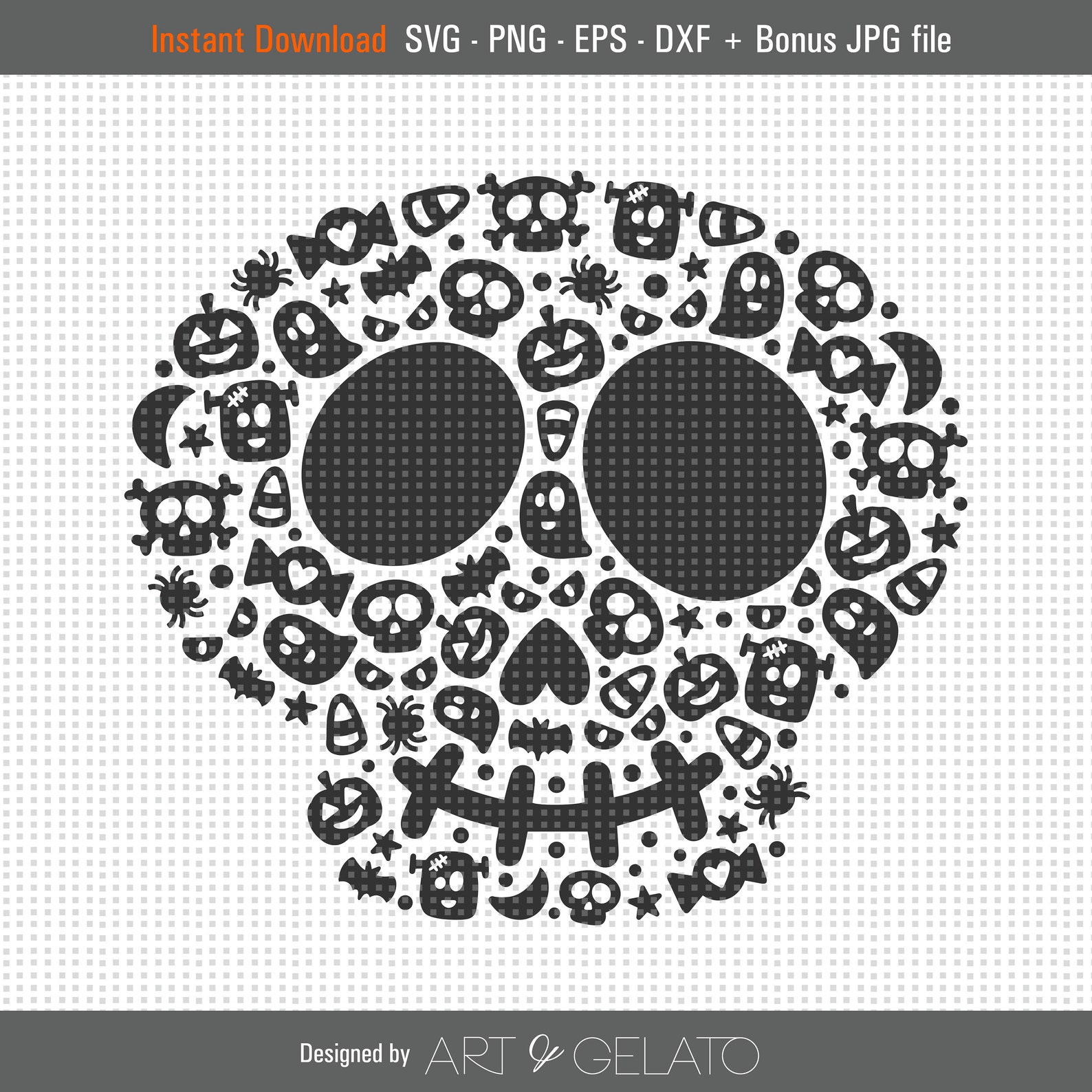 Halloween Skull Svg Smiley Skull Svg Cute Skull Svg Etsy