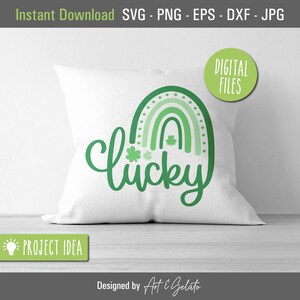 Lucky Rainbow SVG, St Patrick's Day Svg, Rainbow Lucky Svg, Boho ...