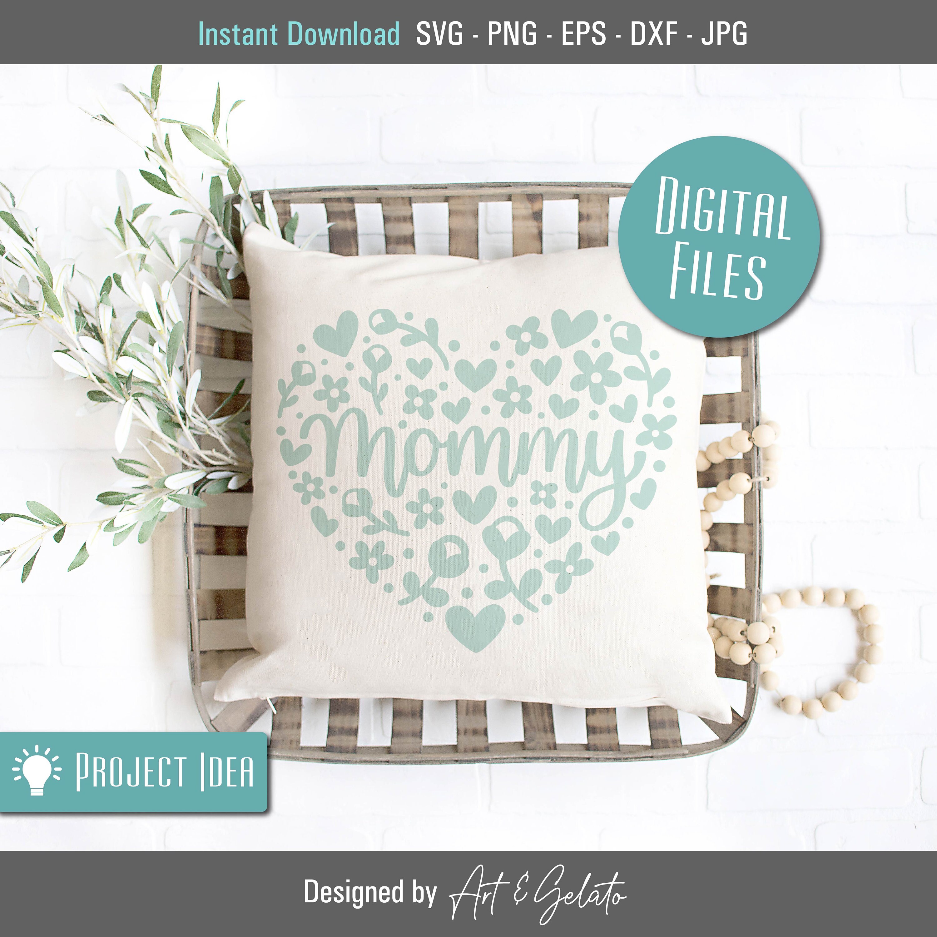 Mommy SVG Floral Heart Svg Happy Mother's Day Svg - Etsy