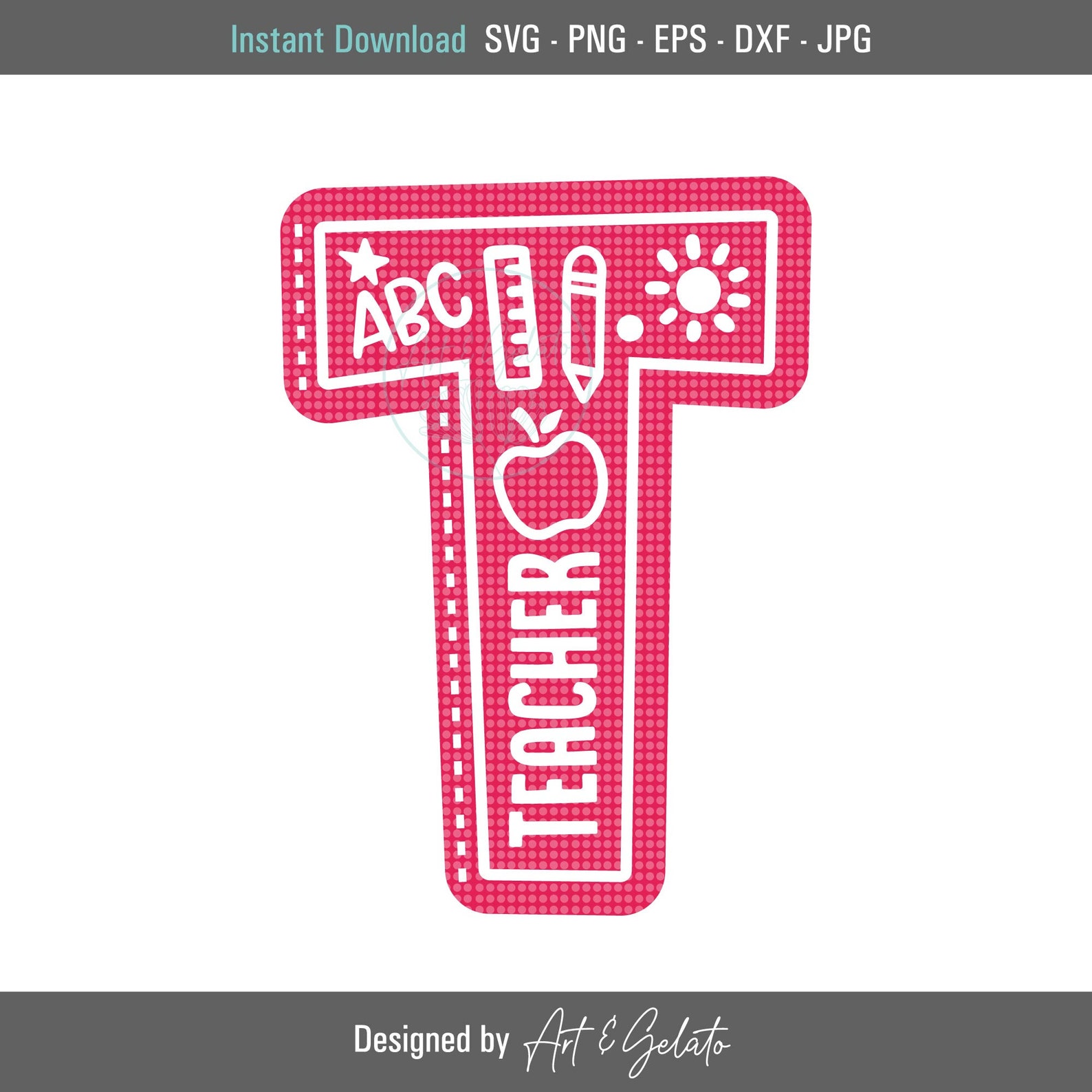 T SVG, Teacher SVG, Elementary Teacher SVG, Back to School Svg, School ...