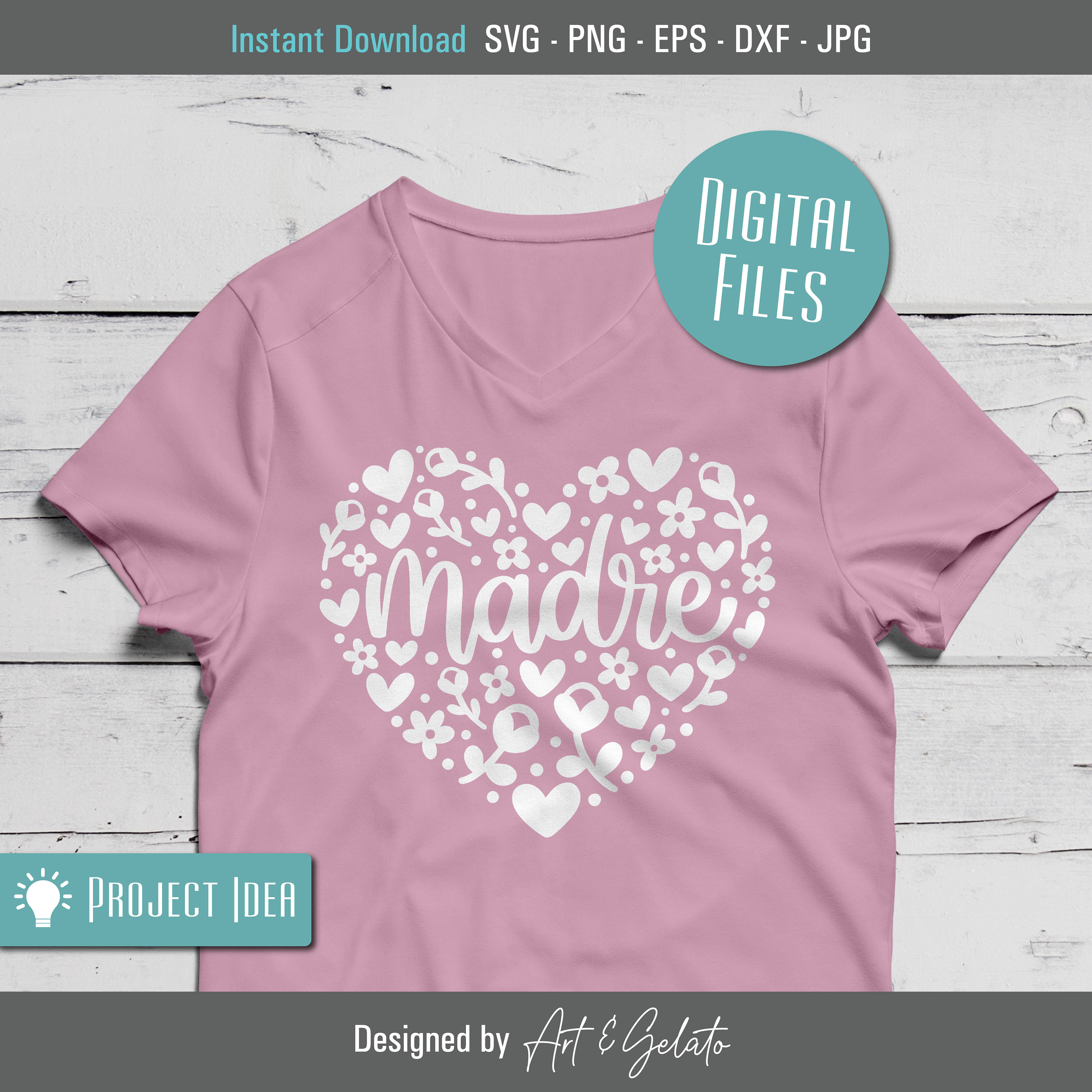 Madre Floral Heart SVG Mom Svg Floral Heart Svg Mommy Svg - Etsy