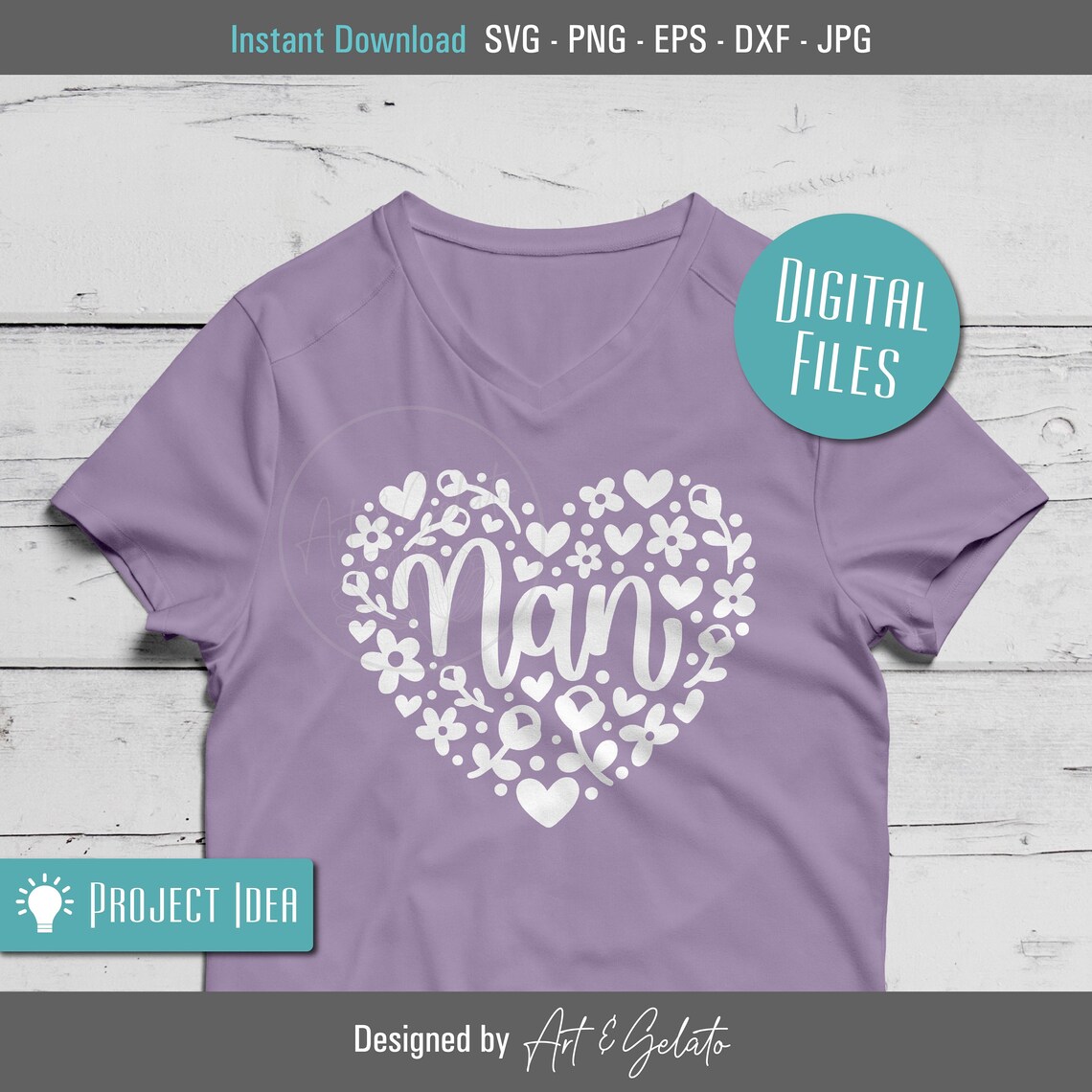 Nan Floral Heart SVG Nan Svg Grandma Svg Happy Mother's - Etsy