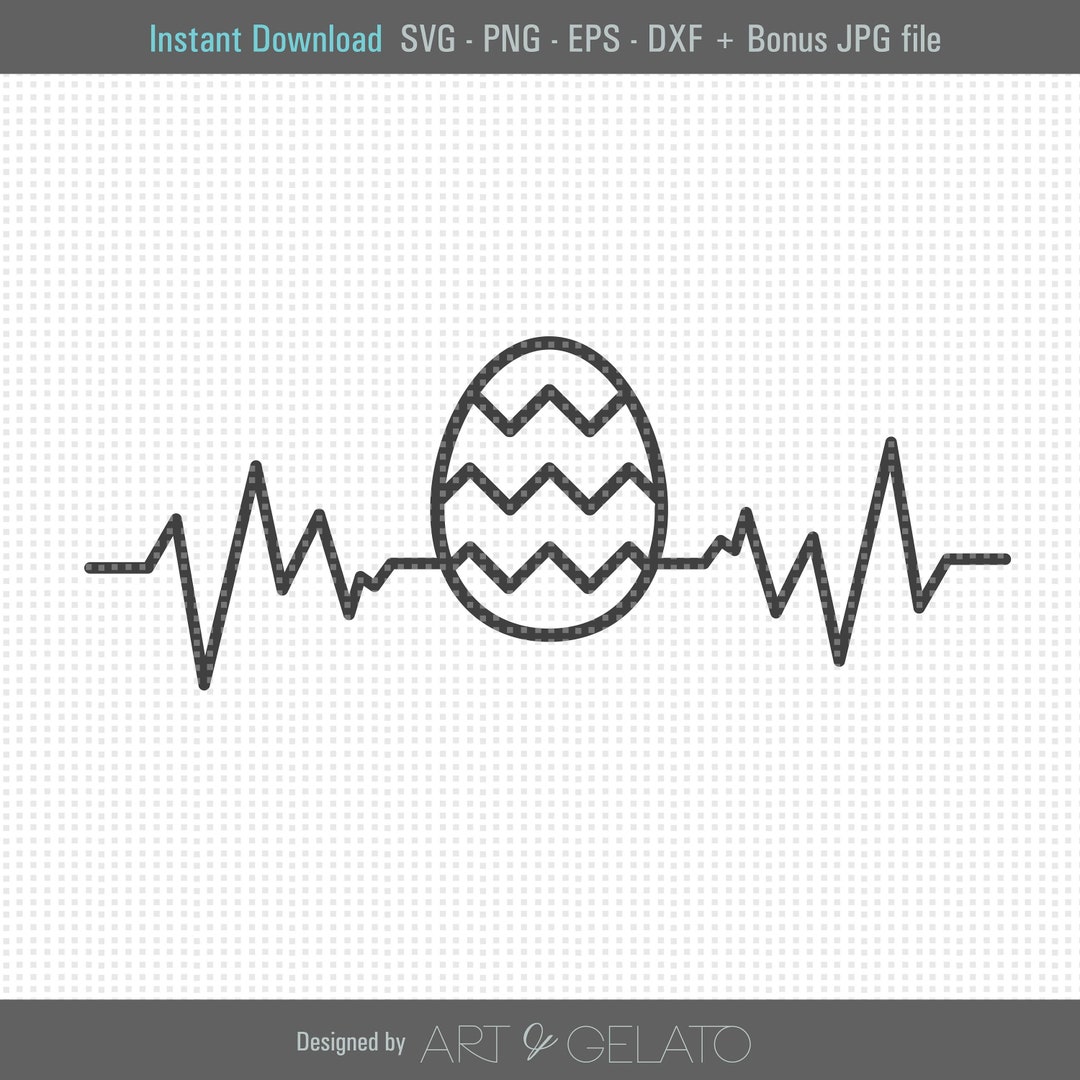 Easter Egg EKG Heartbeat Svg, Easter Egg Svg, Easter Svg, Heartbeat Svg ...