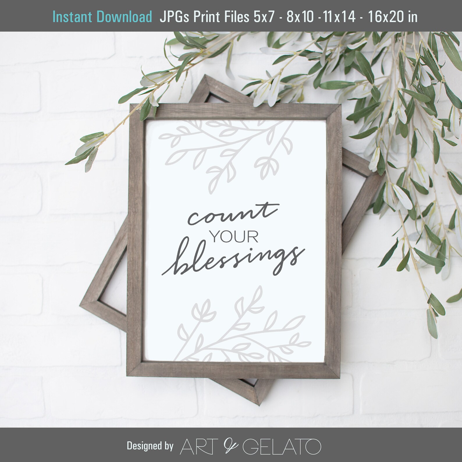 Count Your Blessings INSTANT DOWNLOAD PRINTABLE Wall Art - Etsy