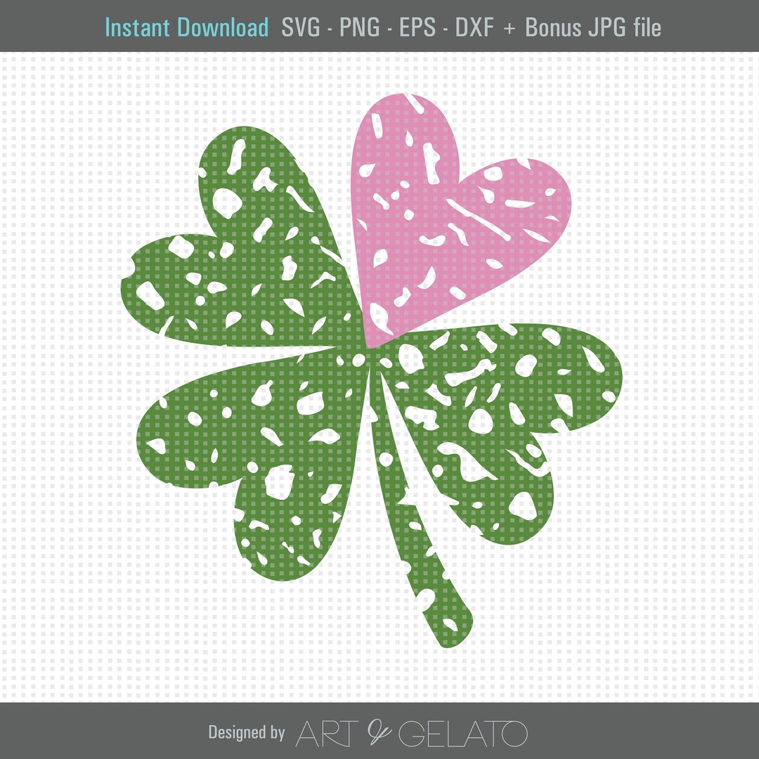 Lucky Clover SVG, Distressed Clover Svg, Shamrock Svg, Clover Svg, St ...