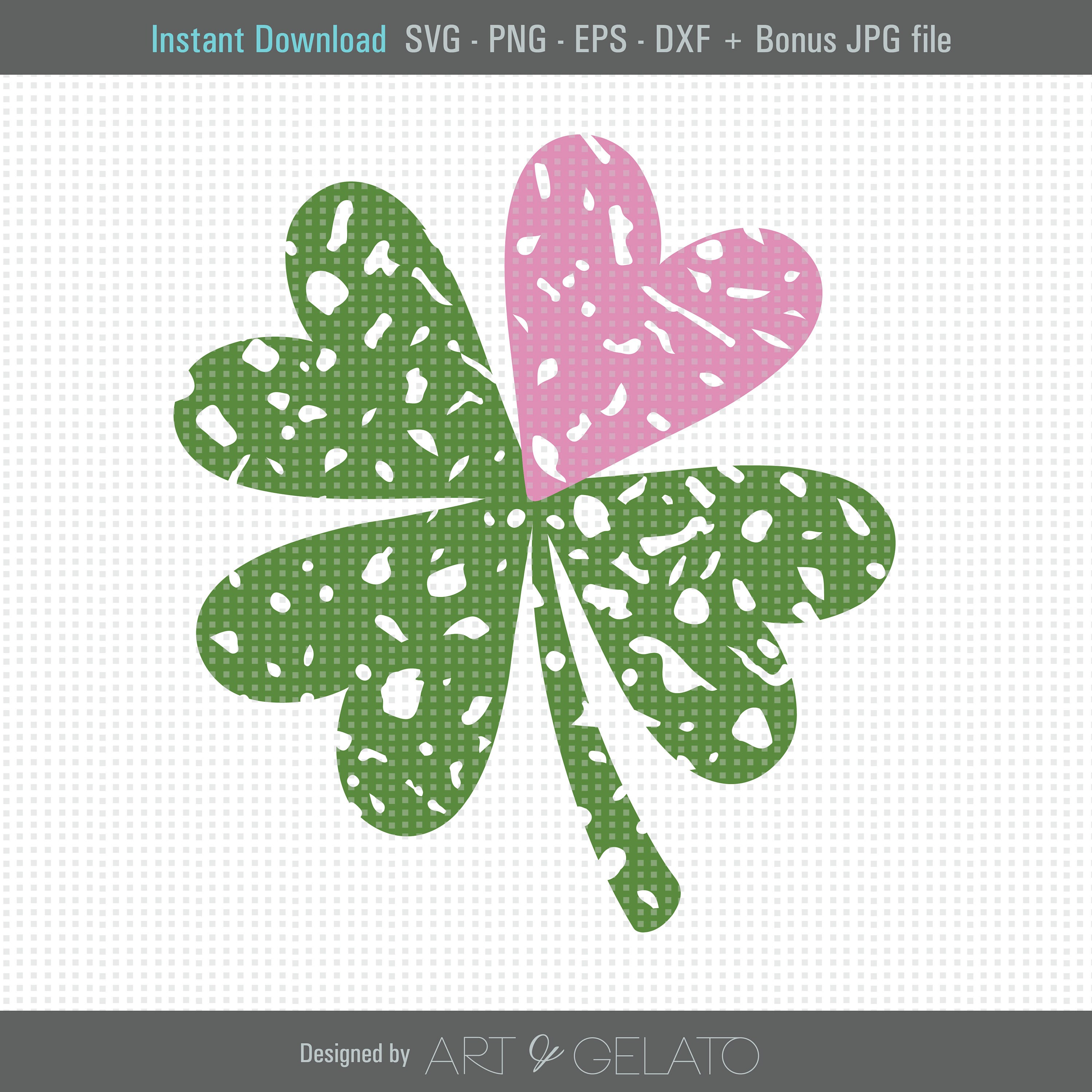 Lucky Clover SVG Distressed Clover Svg Shamrock Svg Clover | Etsy