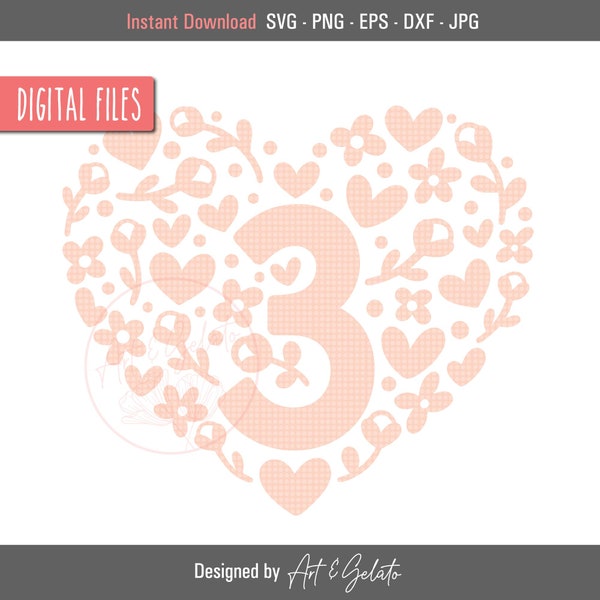 Three Hearts Svg - Etsy