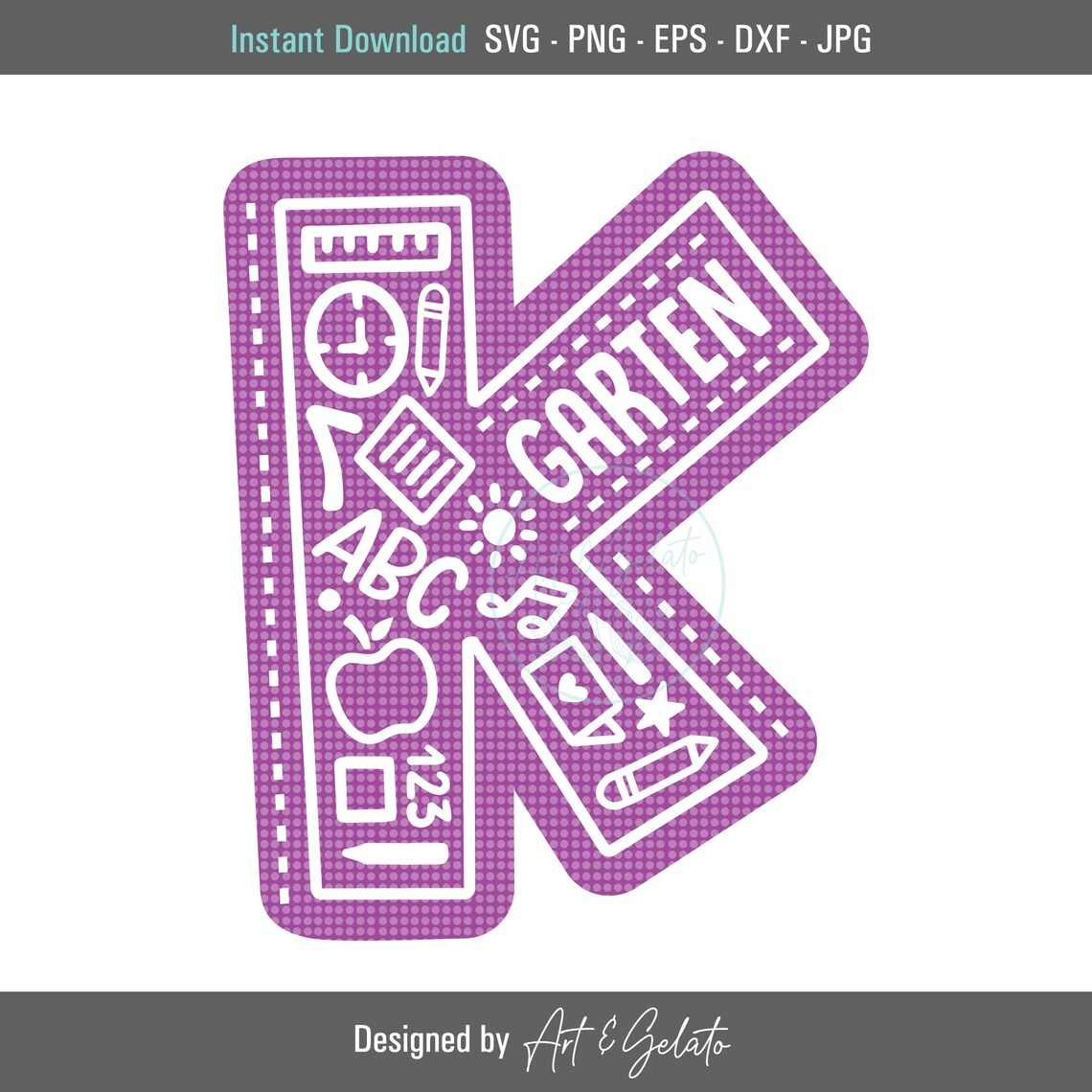 K SVG Kindergarten SVG Kinder Svg First Day of School Svg | Etsy