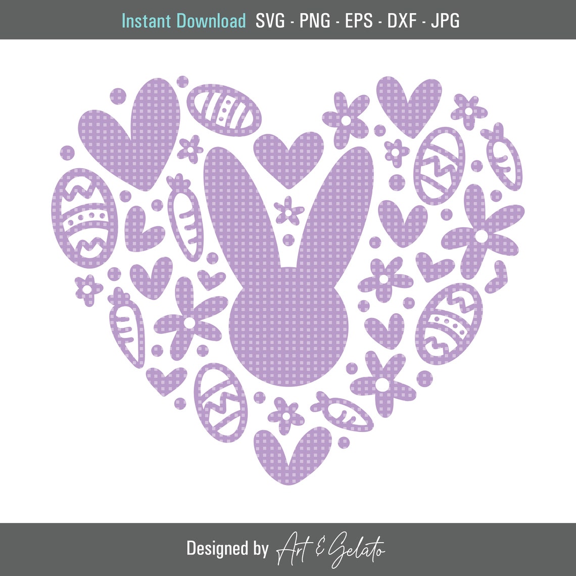 Easter Heart SVG Easter Bunny Svg Easter Svg Happy Easter | Etsy