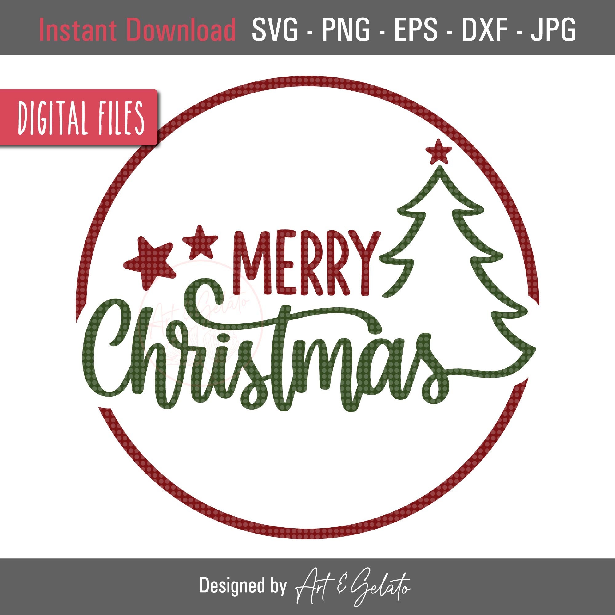 Merry Christmas Circle SVG, Christmas Door Hanger Svg, Christmas Shirt ...