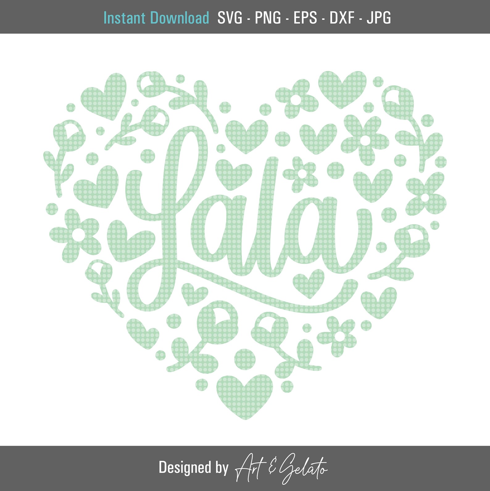 Lala Floral Heart SVG, Grandma SVG, Happy Mother's Day Svg, Nana Svg ...