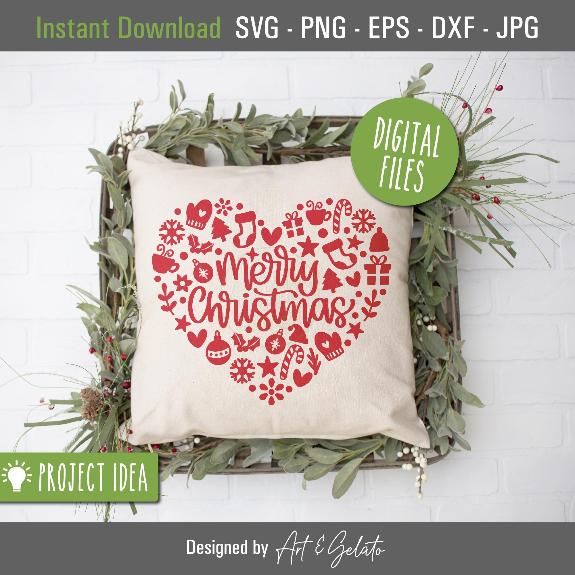 Merry Christmas Heart SVG Christmas Pattern Heart SVG - Etsy