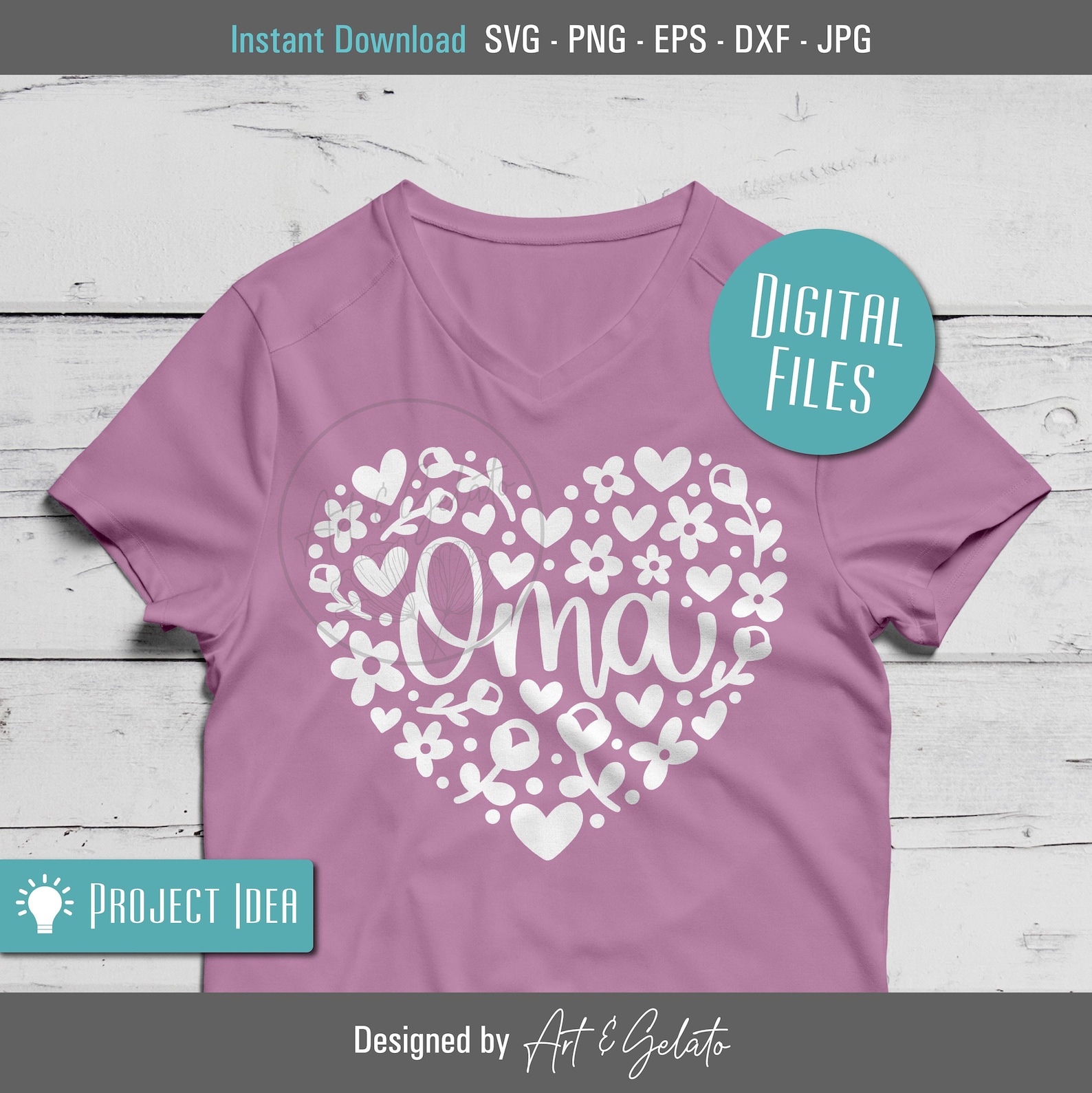 Oma Floral Heart SVG Oma Svg Grandma Svg Happy Mother's - Etsy