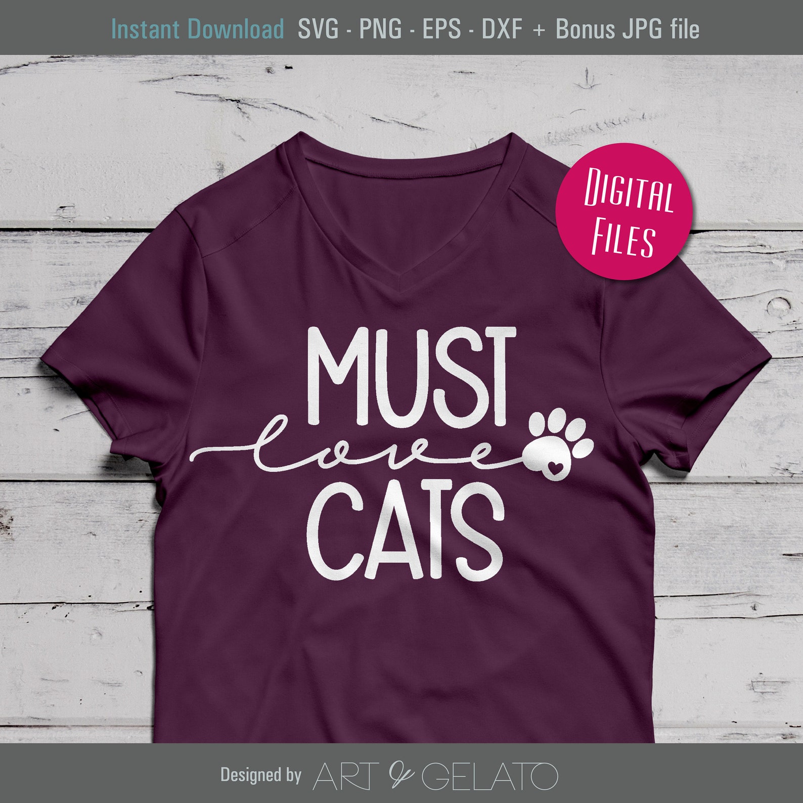 Must Love Cats SVG Love Cats Svg Cat Paw Print Svg Paw Svg - Etsy