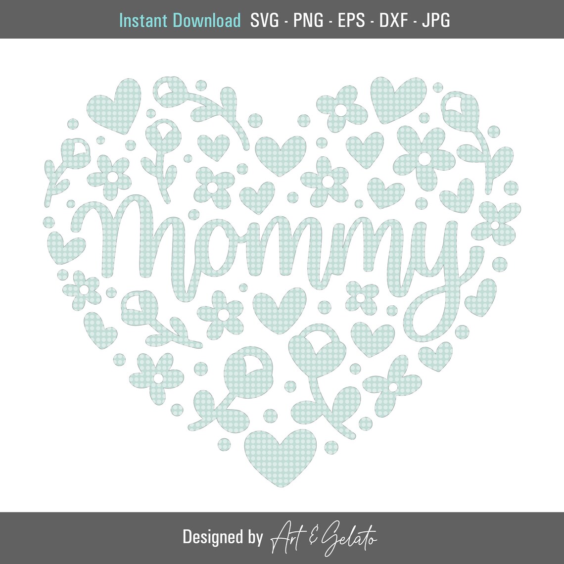 Mommy SVG Floral Heart Svg Happy Mother's Day Svg | Etsy