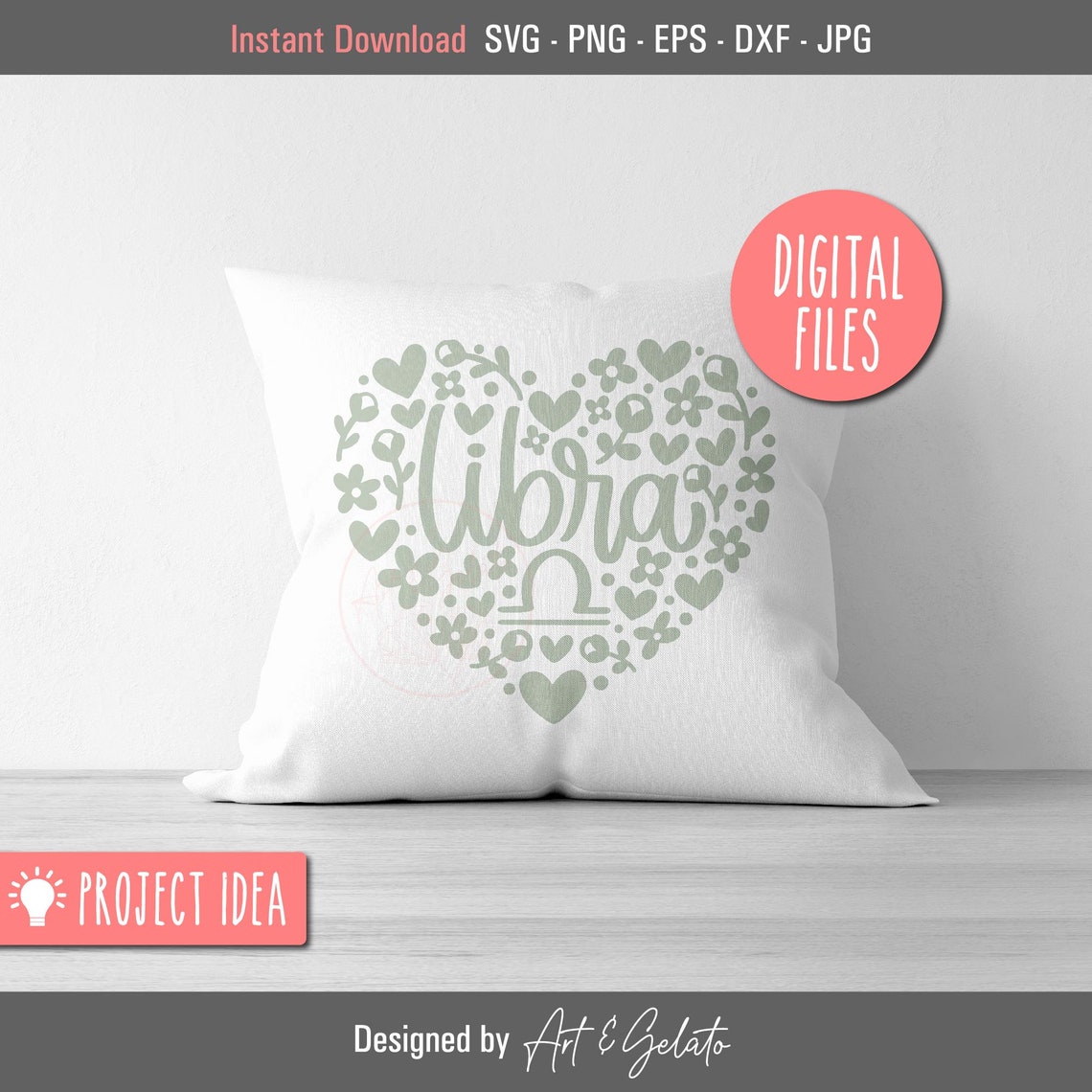 Libra Floral Heart SVG Libra SVG Horoscope Sign SVG Zodiac - Etsy