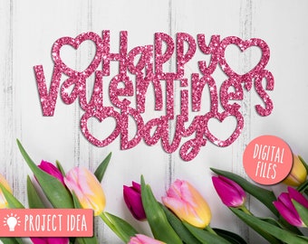 Happy Valentines Day Cake Topper SVG, Png, Happy Valentines Day Svg ...