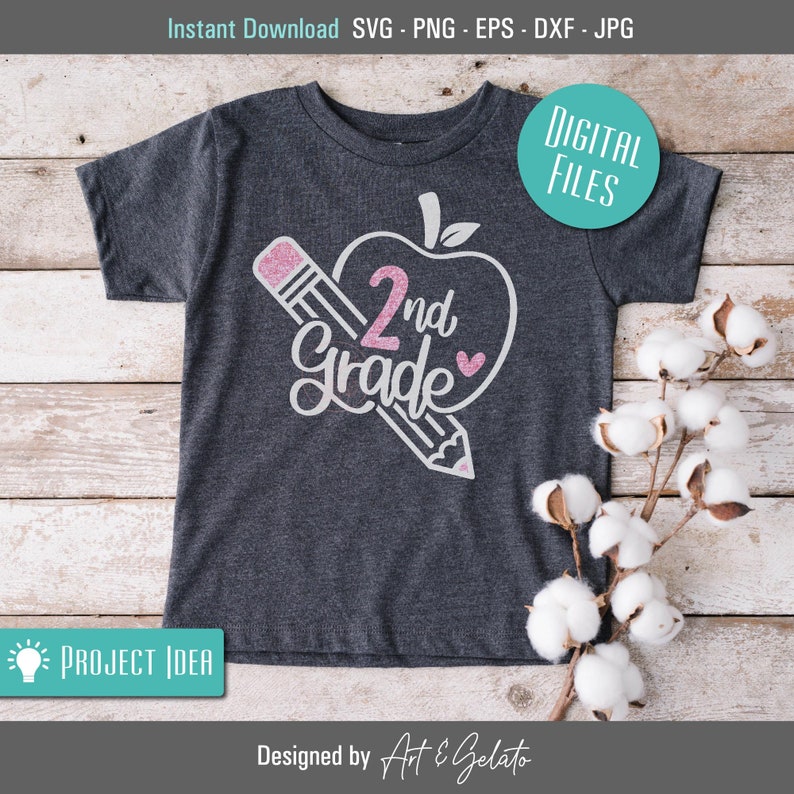 2nd Grade Apple SVG Second Grade Svg First Day of School - Etsy