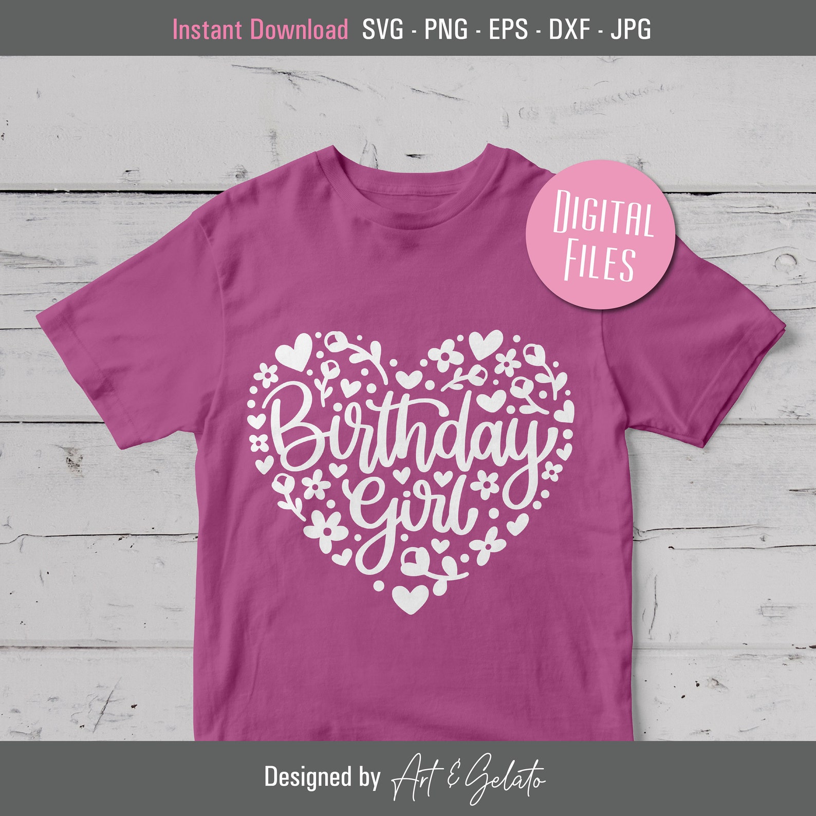 Birthday Girl Floral Heart SVG Birthday Girl Svg Birthday - Etsy